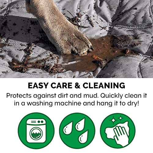 Furhaven XL/King Size Waterproof & Non Slip Quilted Twill Mattress Furniture Protector Cover, Washable - Gray, Jumbo/King Size