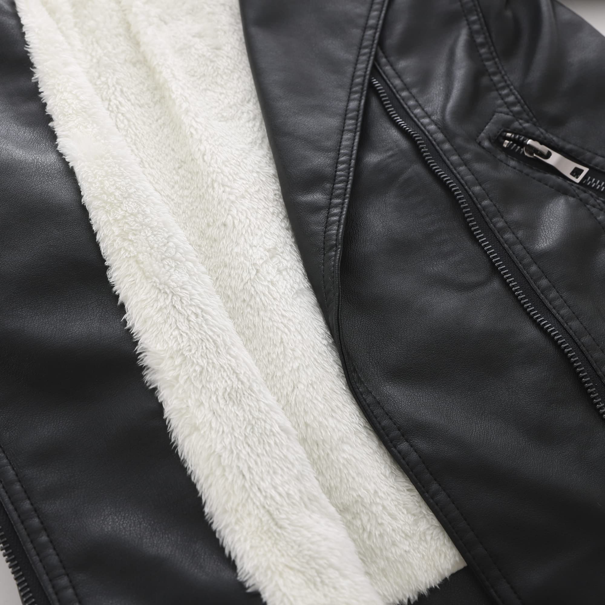 LJYH Children Collar Motorcycle Faux Leather Coats Kids Bomber PU Soft Leather Jackets 5/6yrs