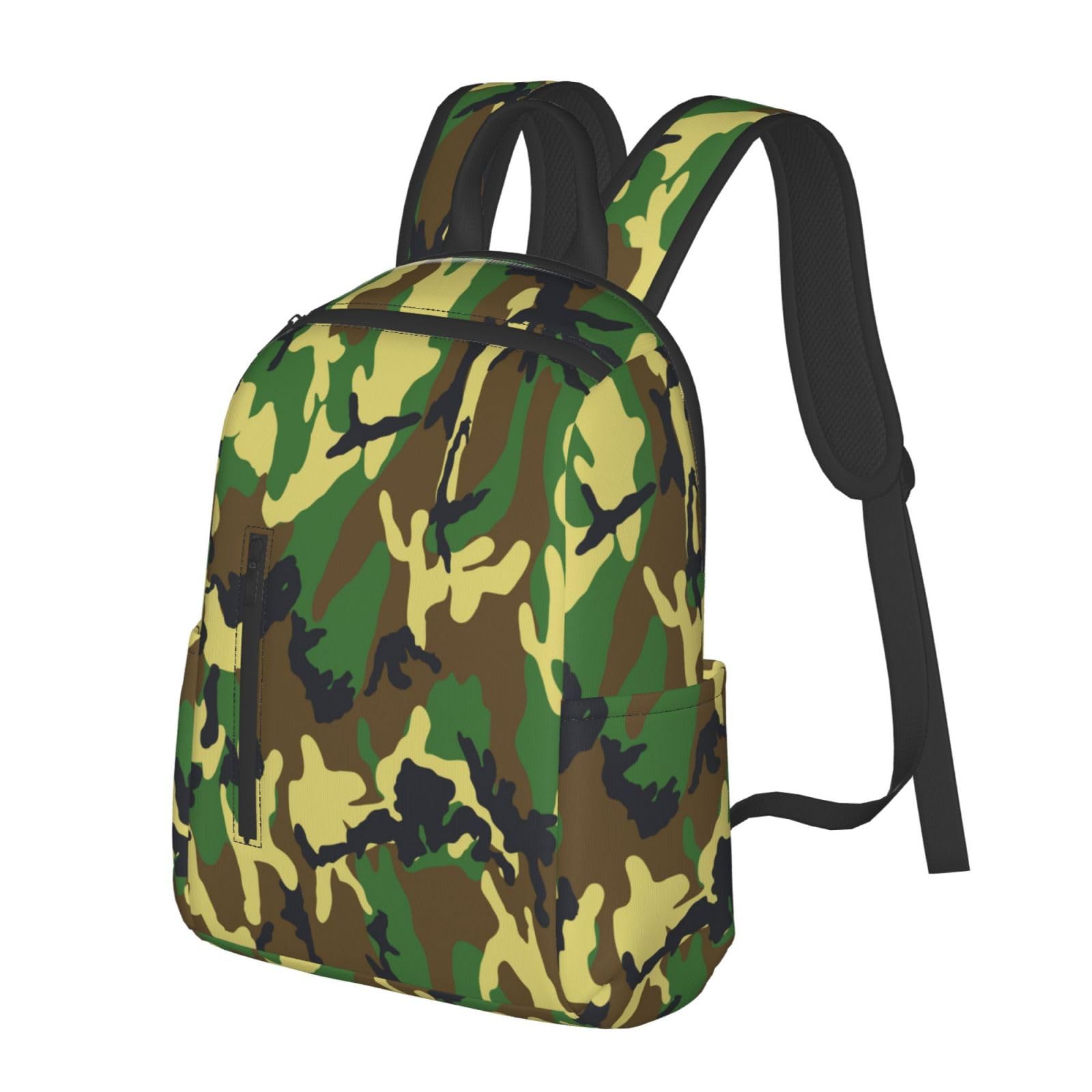 RIMENCH Lightweight Backpack For Basic Casual Daypack For Travel With Bottle Side Pockets (Army Camo Camouflage)