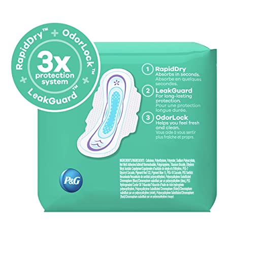 Always Ultra Thin Daytime Pads with Wings, Size 2, Long Super, Unscented, 114 Count