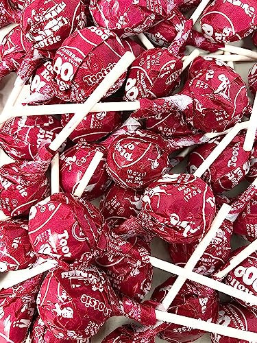 Red Raspberry Only Tootsie Pops Bulk Candy 60 Count Lollipops Suckers Variety Value Pack Aprox. 2.5 lbs (40 Oz) Packaging Might Vary