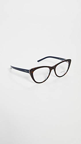 Prada Millennials PR 05XV 5121O1 Havana Blue Chess Plastic Cat-Eye Eyeglasses 53mm