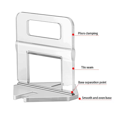 Tile Leveling System Tiles Leveler Spacers - Lippage free tile and stone installation for PRO and DIY - 400-Piece Leveling Spacer Clips (1/8 Inch)