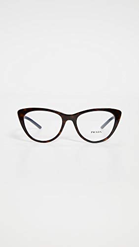 Prada Millennials PR 05XV 5121O1 Havana Blue Chess Plastic Cat-Eye Eyeglasses 53mm