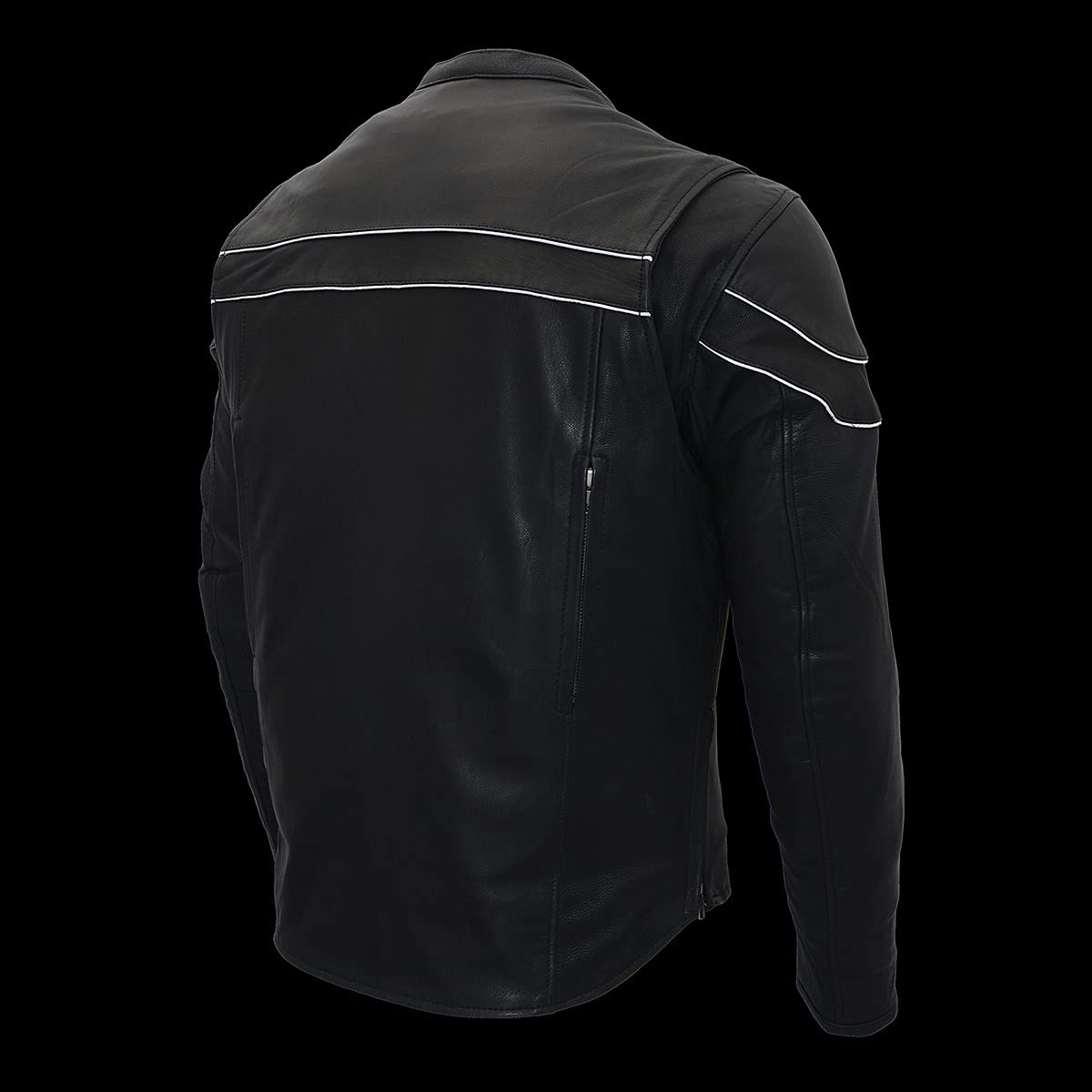 Milwaukee Leather ML1408 Men's Black 'Savage' Sporty Crossover Leather Jacket - 4X-Large