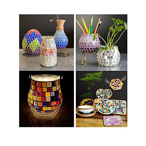 Mosaic Tiles Squares Black Crystal Mosaic Glass Tile for Crafts Bulk DIY Picture Frames Handmade Jewelry Coasters Art Material Decoration,1x1cm,100 Pieces