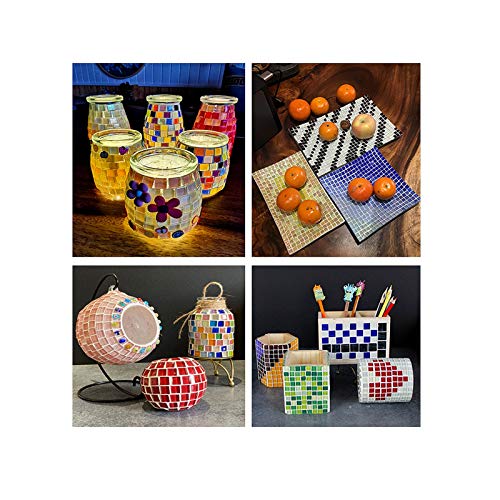 Mosaic Tiles Squares Black Crystal Mosaic Glass Tile for Crafts Bulk DIY Picture Frames Handmade Jewelry Coasters Art Material Decoration,1x1cm,100 Pieces
