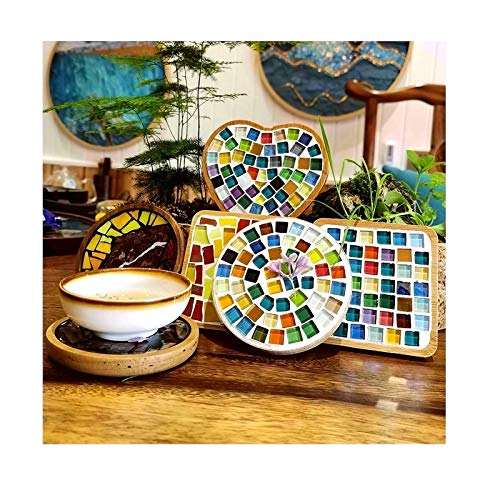 Mosaic Tiles Squares Black Crystal Mosaic Glass Tile for Crafts Bulk DIY Picture Frames Handmade Jewelry Coasters Art Material Decoration,1x1cm,100 Pieces