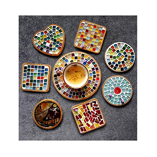 Mosaic Tiles Squares Black Crystal Mosaic Glass Tile for Crafts Bulk DIY Picture Frames Handmade Jewelry Coasters Art Material Decoration,1x1cm,100 Pieces