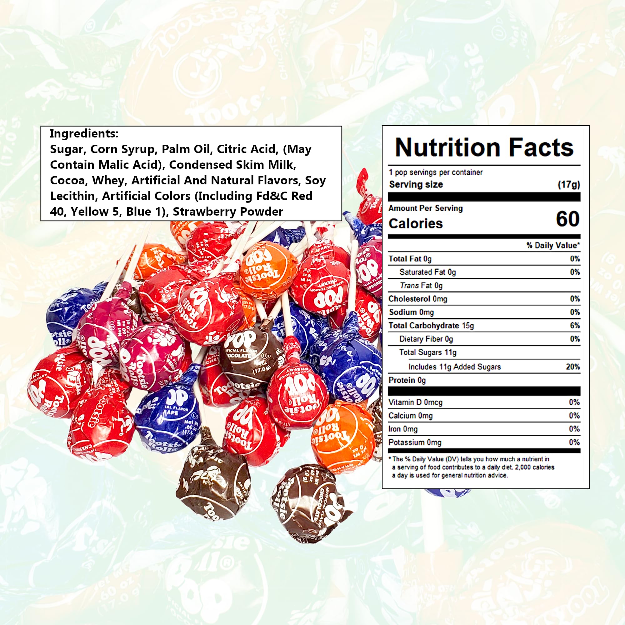 Lollipops Assorted Fruit Flavored Lollipops with Chewy Center Bulk Candy Set by TastyPack, 1lb