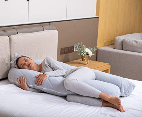 BODY NEST™ Pregnancy Pillow for Sleeping — U Shaped Maternity Pillow for Pregnant Women — Cooling Body Pillow for All Seasons with Reversible & Removable Dual Sided Cover, Washable & Minky Soft