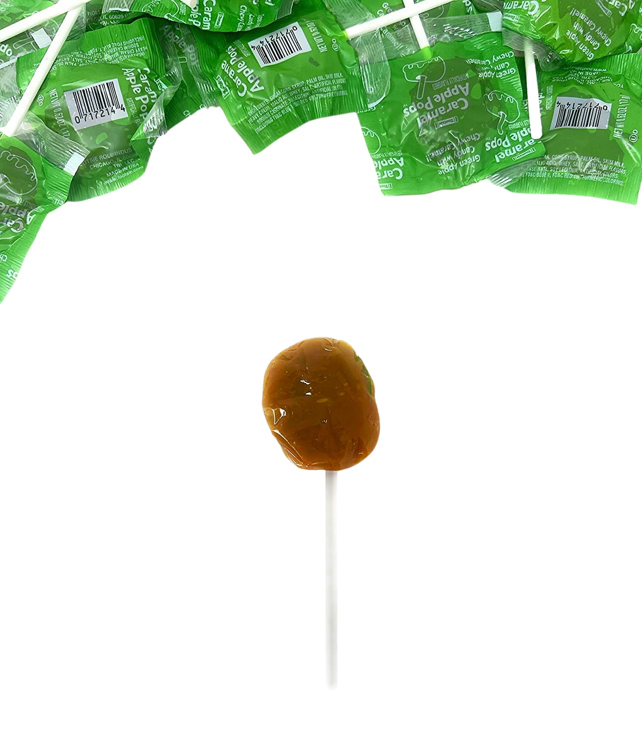 Caramel Apple Tootsie Pops Bulk Lollipops Suckers Filled With Chewy Tootsie Roll Candy Single Flavor Value Pack In Resealable Bag 4 lbs (64 Oz) 100+Pcs