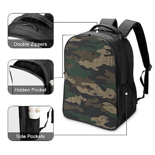 Camo Camouflage 16 Inch Backpack Durable Laptop Backpack Casual Shoulder Bag Travel Daypack