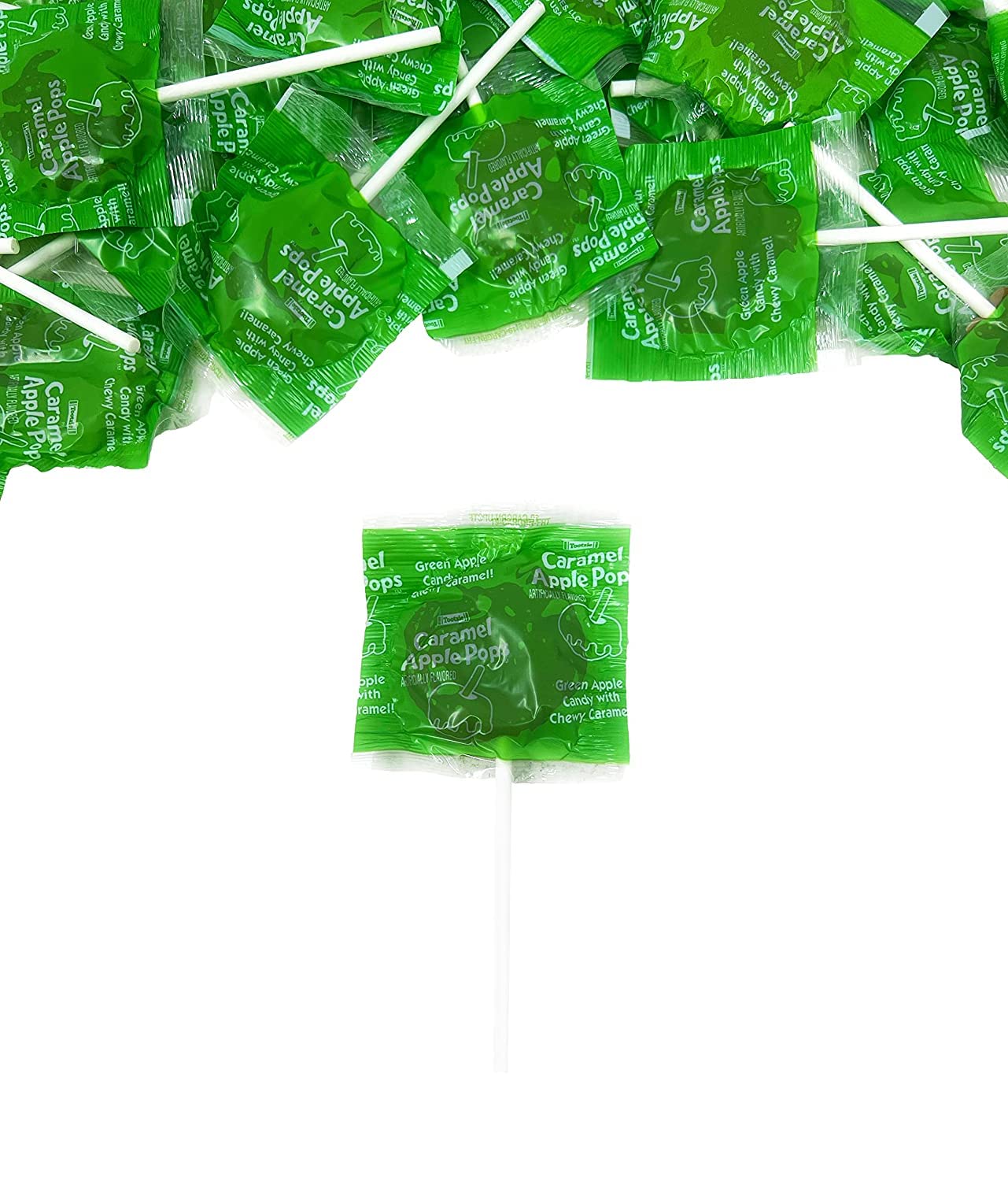 Caramel Apple Tootsie Pops Bulk Lollipops Suckers Filled With Chewy Tootsie Roll Candy Single Flavor Value Pack In Resealable Bag 4 lbs (64 Oz) 100+Pcs