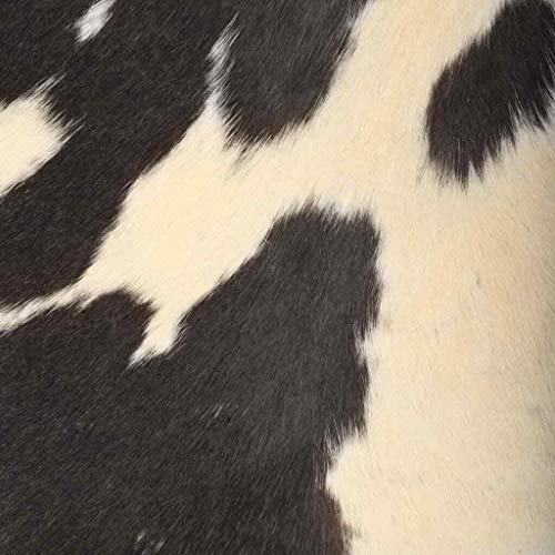 Home Decor Genuine Goat Leather Butterfly Arm Chair with Black/Brown White Hair on Cover (Black and White with Black Frame)
