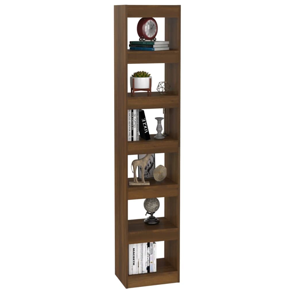 Natulvd 6 Tier Narrow Bookshelf, 78 Inch Tall Corner Bookcase with Open Shelves, Shelving Unit Display Rack Room Divider for Small Space Living Room, Kitchen, Bathroom, Balcony, Brown