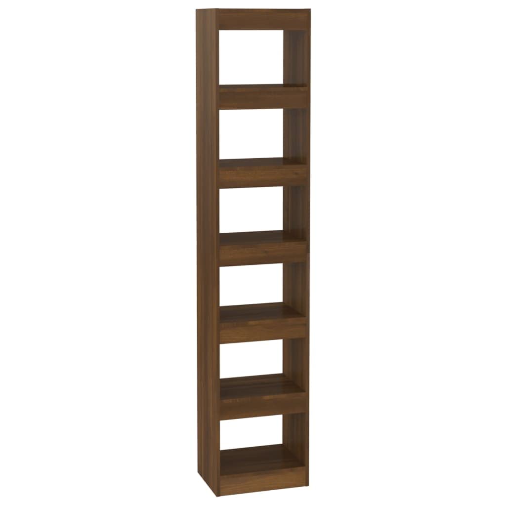 Natulvd 6 Tier Narrow Bookshelf, 78 Inch Tall Corner Bookcase with Open Shelves, Shelving Unit Display Rack Room Divider for Small Space Living Room, Kitchen, Bathroom, Balcony, Brown