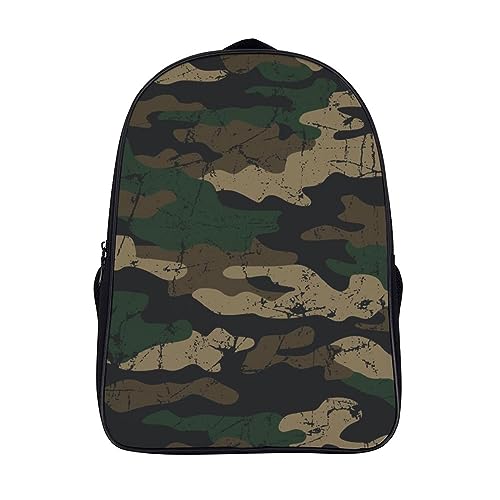 Camo Camouflage 16 Inch Backpack Durable Laptop Backpack Casual Shoulder Bag Travel Daypack