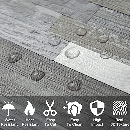 DICOFUN 10-Sheet Peel and Stick Backsplash Wall Tile, PVC Kitchen Backsplash Peel and Stick in Distressed Wood, 9.4 sq.ft