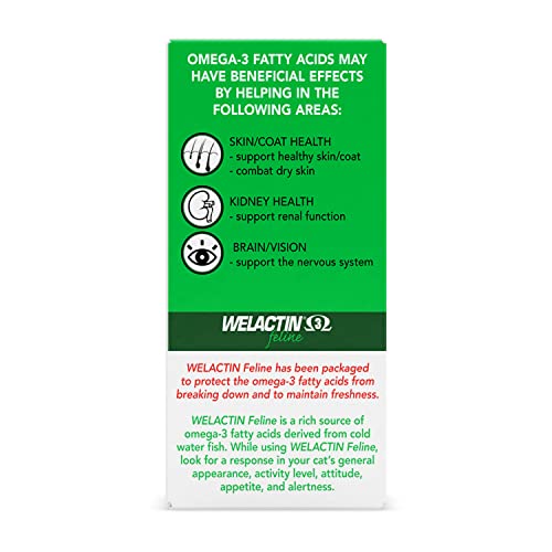 Nutramax Welactin Omega-3 Fish Oil Skin and Coat Health Supplement Liquid for Cats - 4 Ounce