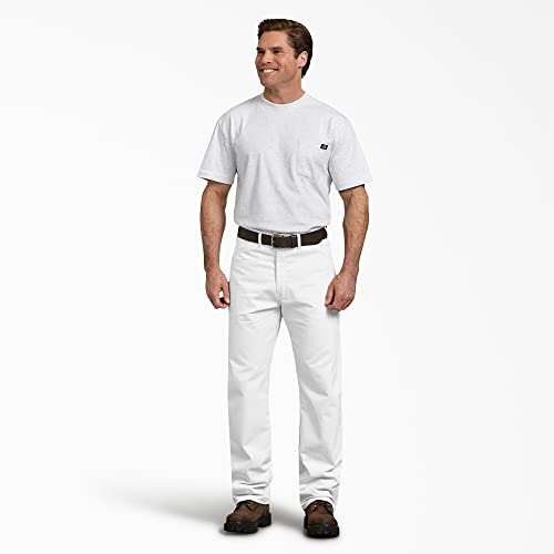 Dickies mens Relaxed-fit Painter's work utility pants, White, 34W x 30L US