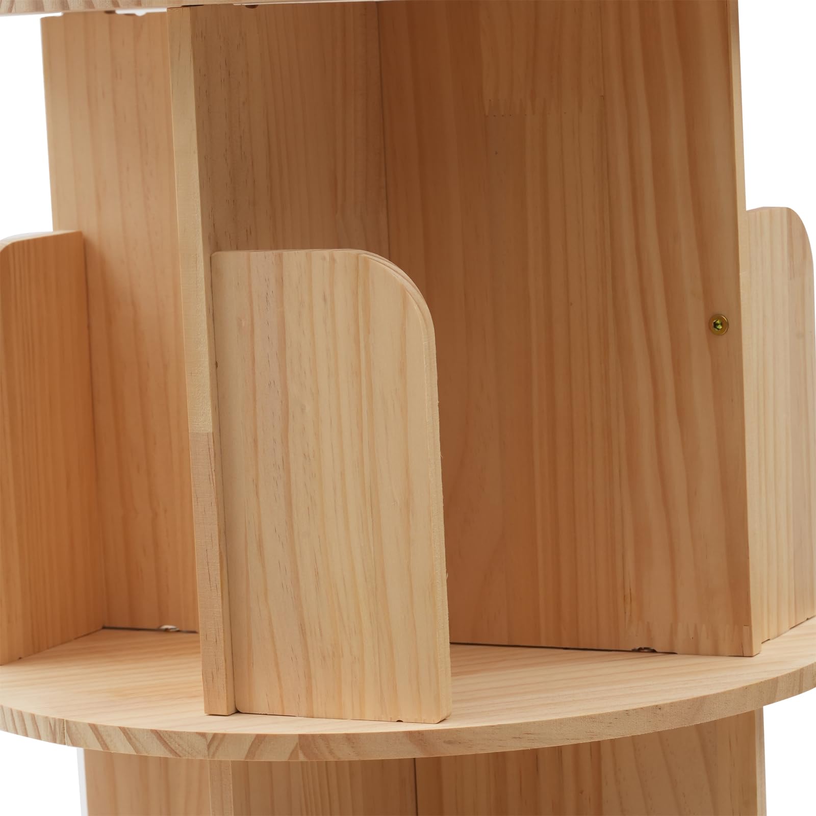 WOQLIBE Rotating Bookshelf Tower, 6 Tier Corner Storage Rack for Small Space, Round Bookshelf with Storage, Spinning Bookshelf Organizer, Narrow Book Shelf for Living Room, Office, Kids Room