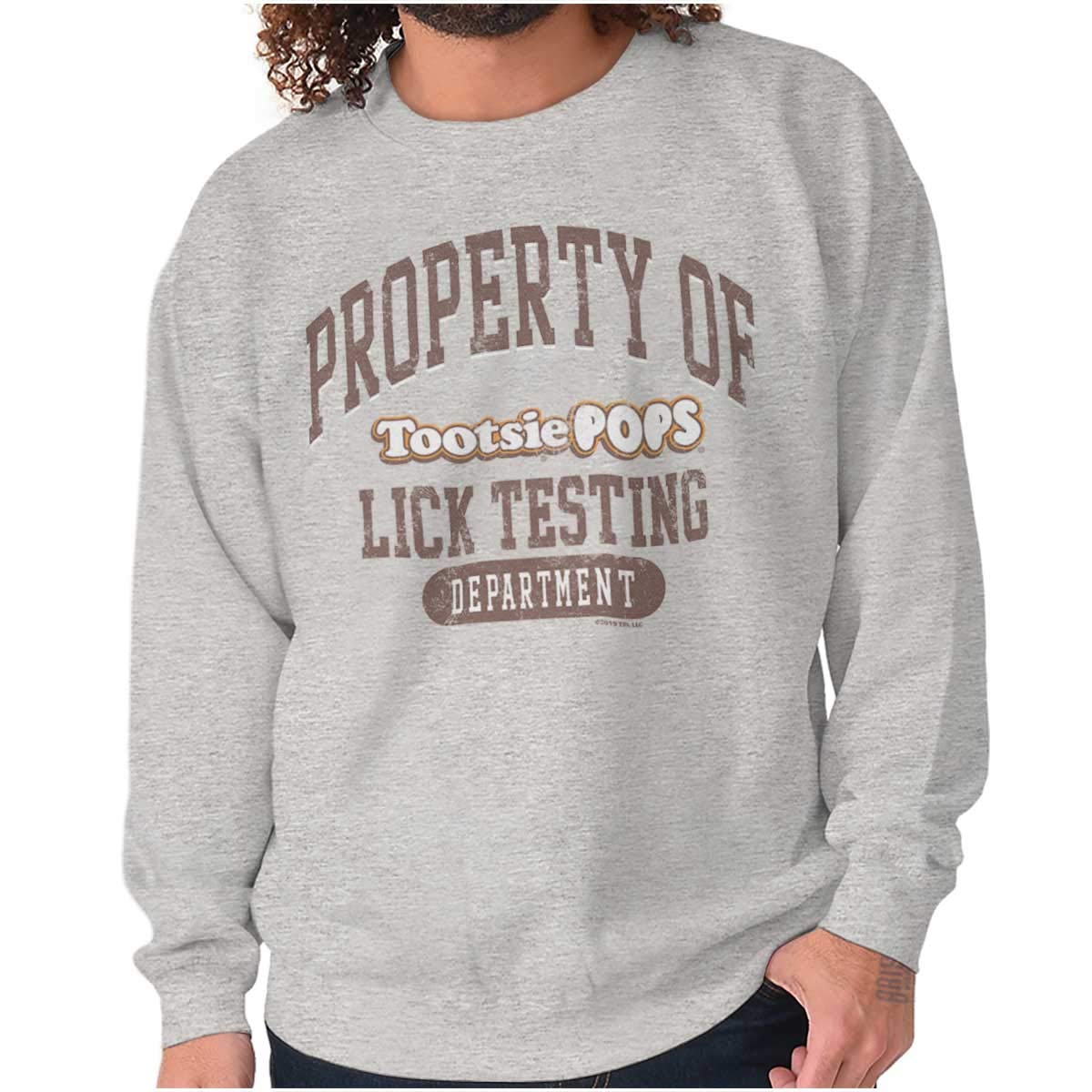 Brisco Brands Tootsie Pops Candy Testing Department Sweatshirt for Men or Women Sport Grey