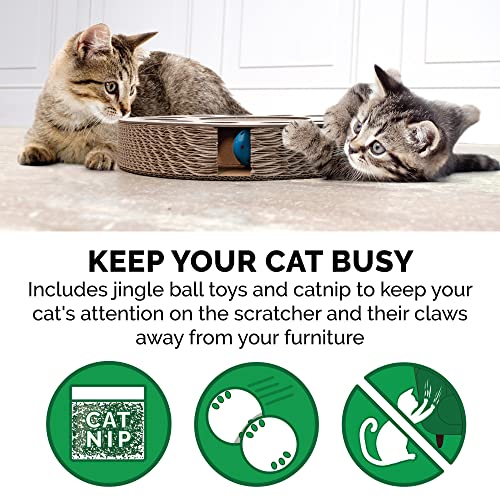 Furhaven Hexagon Corrugated Cat Scratcher Busy Box Toy w/ Catnip - Rainbow Scales, One Size