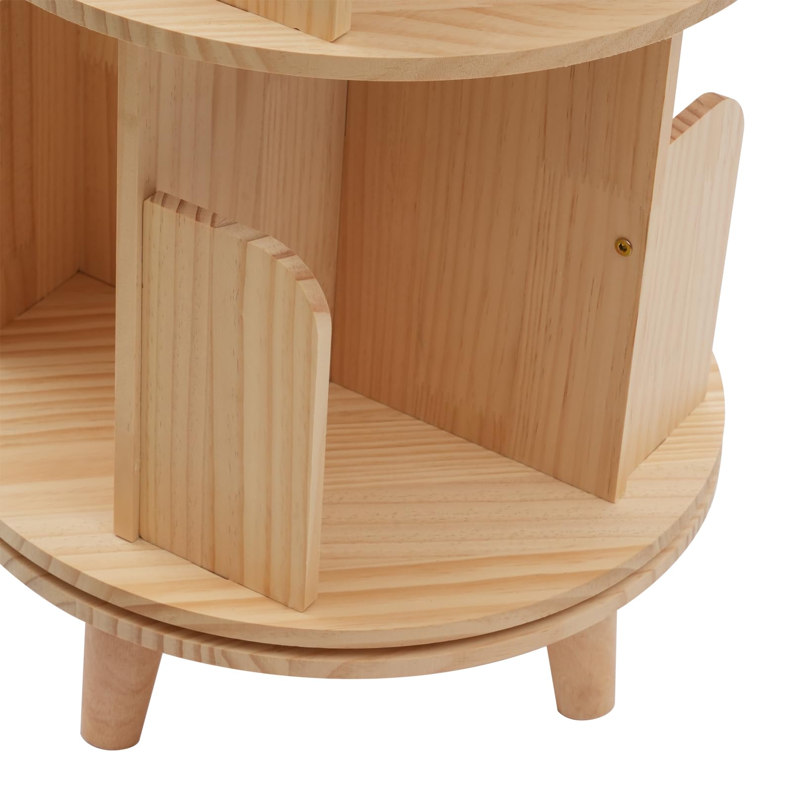 WOQLIBE Rotating Bookshelf Tower, 6 Tier Corner Storage Rack for Small Space, Round Bookshelf with Storage, Spinning Bookshelf Organizer, Narrow Book Shelf for Living Room, Office, Kids Room