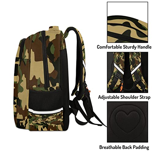 TropicalLife Camouflage Modern Camo Backpacks Bookbag Stationery Storage backpack Shoulder School Computer Hiking Gym Travel Casual Travel Daypack