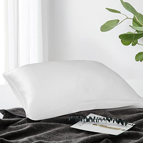 Peace nest Memory Foam Bed Pillow with Pillowcase Single Pack, Hotel Collection Cooling Pillows for Sleeping King Size, 20x36 Inches