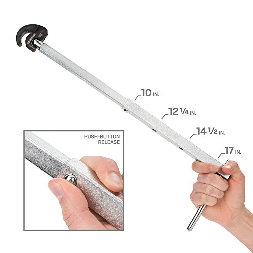 RIDGID 57003 EZ Change Plumbing Wrench Faucet Installation and Removal Tool & TEKTON 10 to 17 Inch Telescoping Basin Wrench (3/8 - 1-3/8 in.) | WRN92002