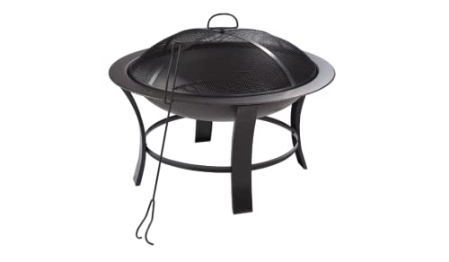MADENA Mainstays 26" Metal Round Outdoor Wood-Burning Fire Pit,DS-46552