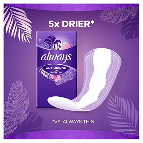 Always Anti-Bunch Xtra Protection Daily Liners Long Unscented, Anti Bunch Helps You Feel Comfortable, 108 Count