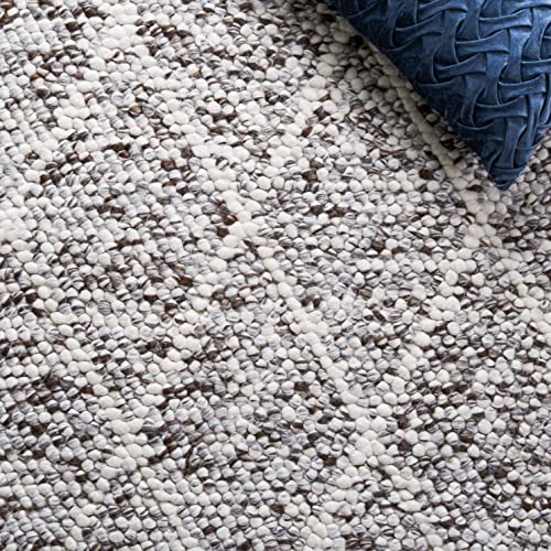 SAFAVIEH Natura Collection 6' x 9' Ivory / Stone NAT712A Handmade Moroccan Trellis Cotton Area Rug