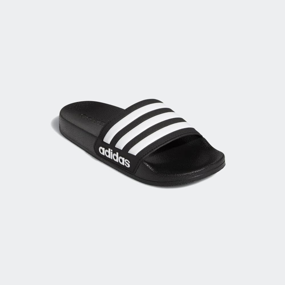 adidas Adilette Shower Slides, Core Black/White/Core Black, 2 US Unisex Little Kid