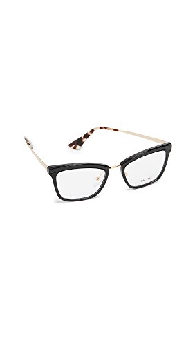 Prada Women's Square Glasses, Black/Clear, One Size