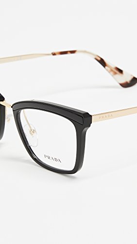 Prada Women's Square Glasses, Black/Clear, One Size