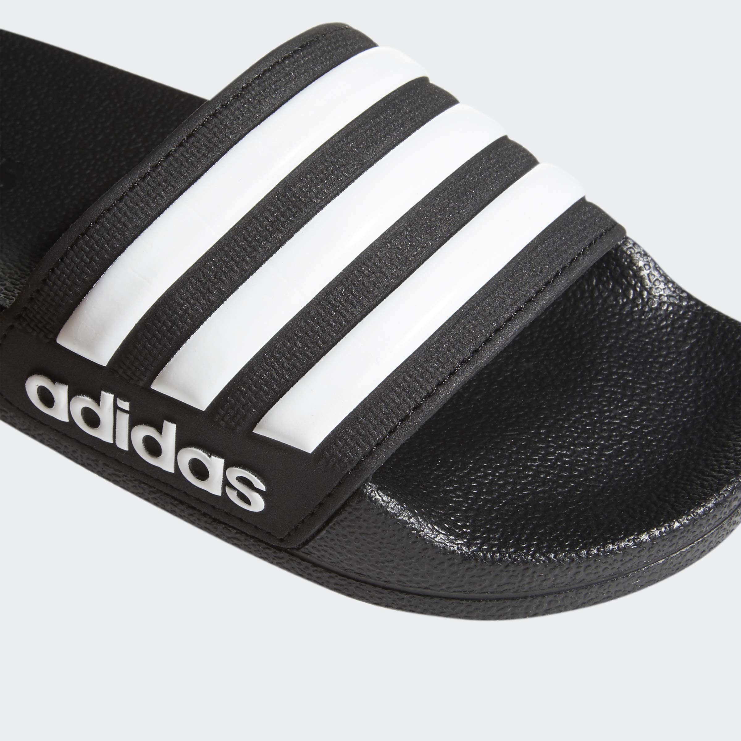 adidas Adilette Shower Slides, Core Black/White/Core Black, 2 US Unisex Little Kid