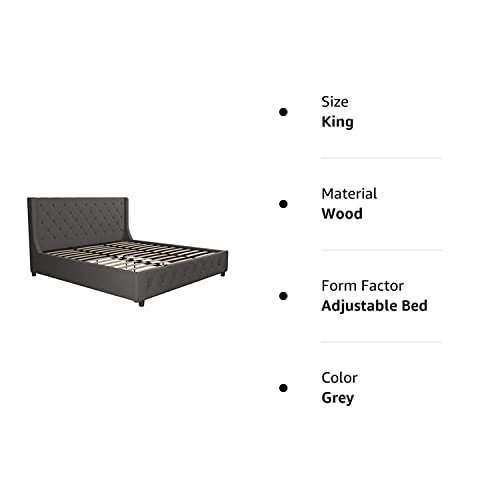 COSMOLiving by COSMOPOLITAN Mercer Upholstered Bed - King - Grey Linen