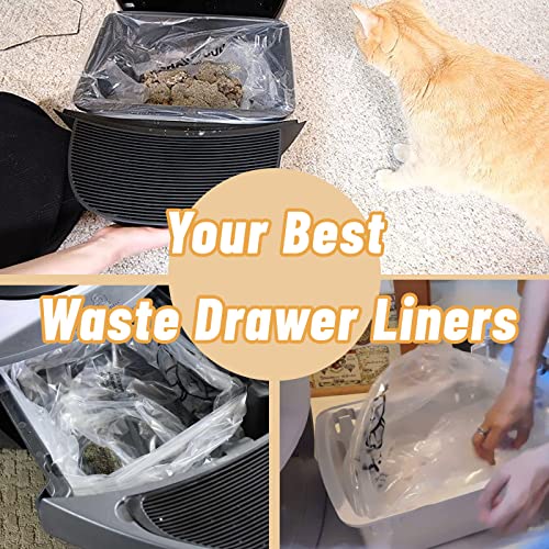 50 Pack Liner Bags for Litter Box Automated, Waste Drawer Liners Compatible with Litter Box Robot, 9-11 Gallons Jumbo Liners for Cat Litter Box