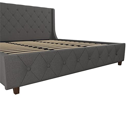 COSMOLiving by COSMOPOLITAN Mercer Upholstered Bed - King - Grey Linen