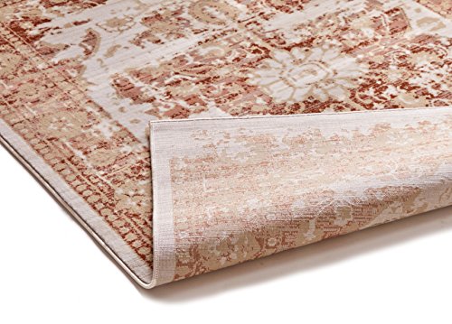 Well Woven Millie Tribal Copper Rust Medallion Area Rug 5x7 (5'3" x 7'3") Modern Distressed Oriental Plush Super Soft Carpet