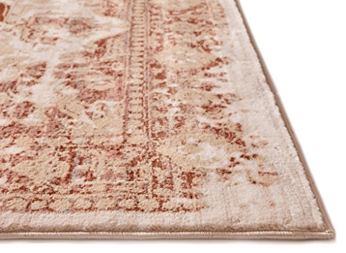 Well Woven Millie Tribal Copper Rust Medallion Area Rug 5x7 (5'3" x 7'3") Modern Distressed Oriental Plush Super Soft Carpet