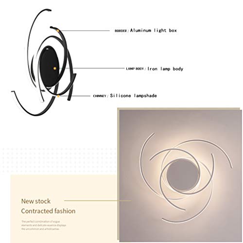 LED Bedroom Light Modern Chic Design Flush Mount Ceiling Lamp Dimmable Acrylic Panel Unique Minimalist Livingroom Pendant Light with Remote Control Dining Room Kitchen Island Office Hanging (White)