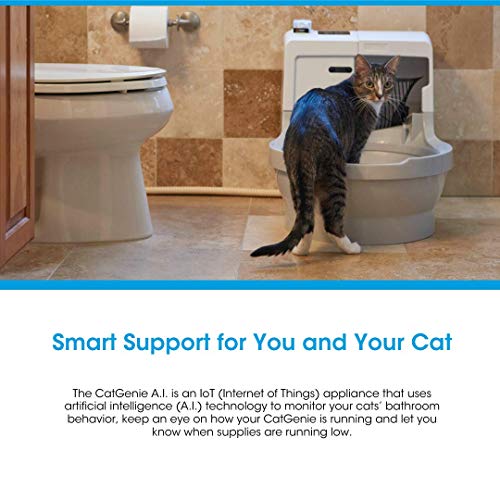 CatGenie A.I. Self-Cleaning, Fully-Flushing, Self-Scooping, Automatic Cat Box (Latest Model)