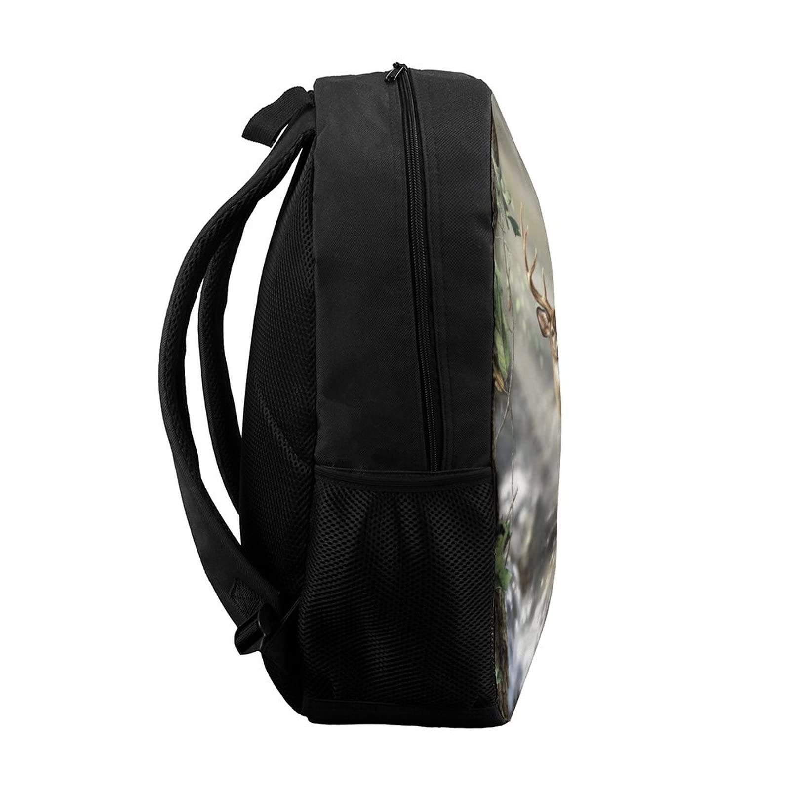 Real Tree Camouflage Deer 17 Inches Unisex Laptop Backpack Lightweight Shoulder Bag Travel Daypack