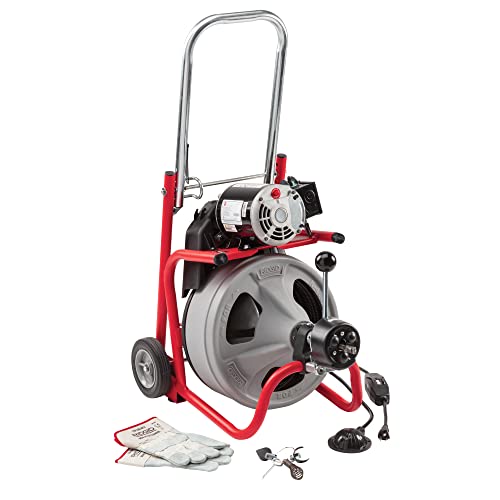 RIDGID K-400 Drain Cleaning 115-Volt Drum Machine Kit with AUTOFEED Control and C-32IW 3/8" x 75' Cable & 35473 K-45AF Sink Machine with C-1 5/16 Inch Inner Core Cable and AUTOFEED Control
