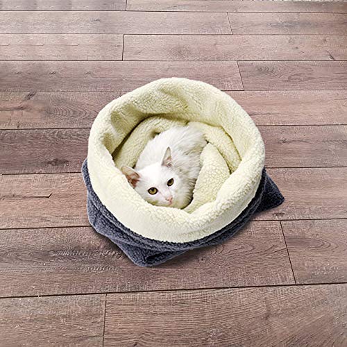 Cat Bed Cave Sleeping Bag, Pet Mat Self Warming Pad Sack for Cats and Small Dog