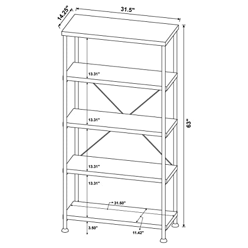 Coaster Home Furnishings Bookcase, Antique Nutmeg and Black